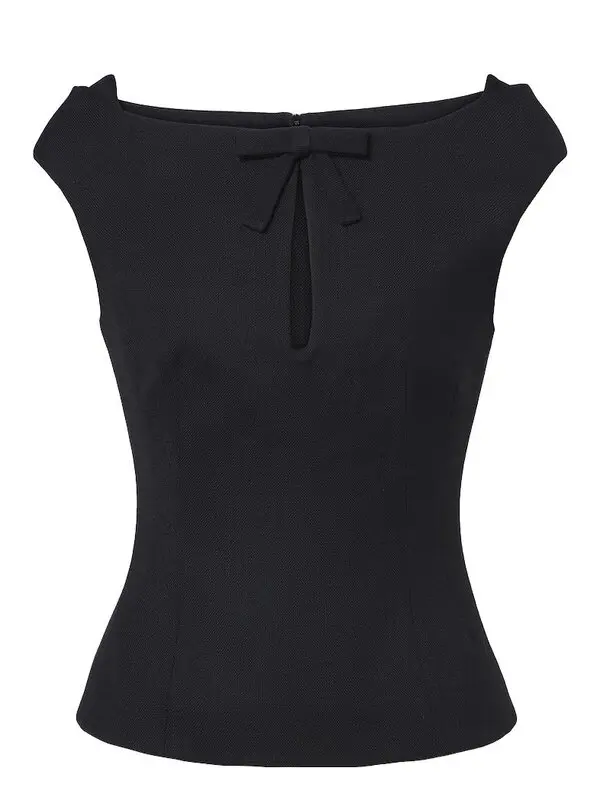 SHUSHU/TONG Bow Detail Off-shoulder Top - Blue