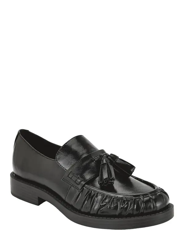 Nine West Gersen Tassel Moc Toe Loafer - Black