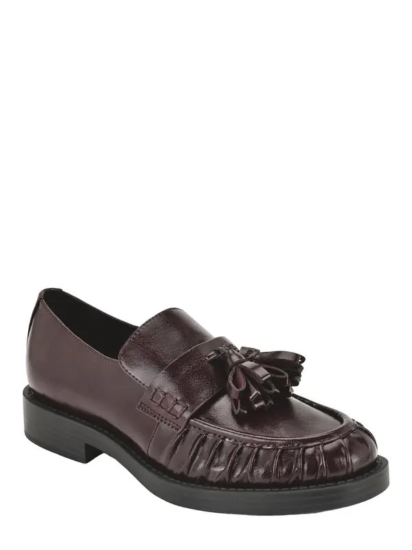 Nine West Gersen Tassel Moc Toe Loafer - Dark Red