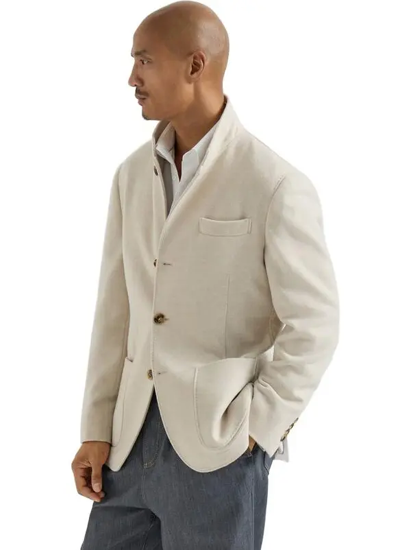 Brunello Cucinelli Lightweight Water-resistant Cashmere Outerwear Blazer - Sand