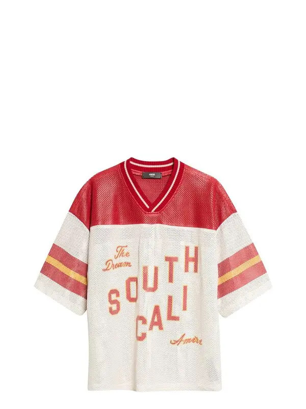 Amiri Perforated Leather Football Jersey - Ivory