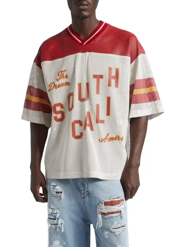 Amiri Perforated Leather Football Jersey - Ivory