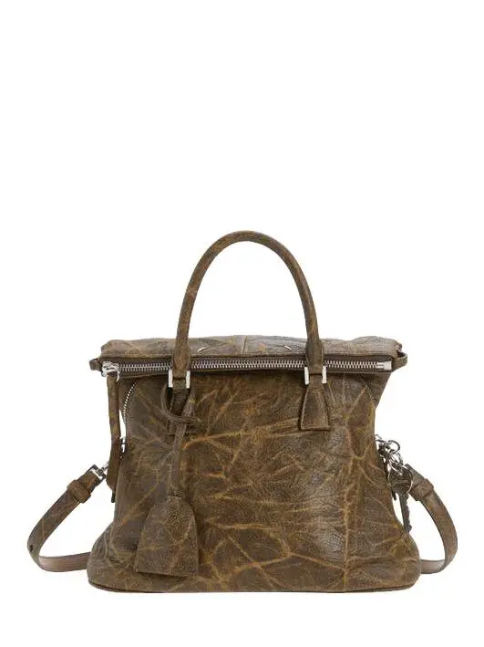 MAISON MARGIELA 5ac Soft Mini Leather Crossbody Bag - Brown