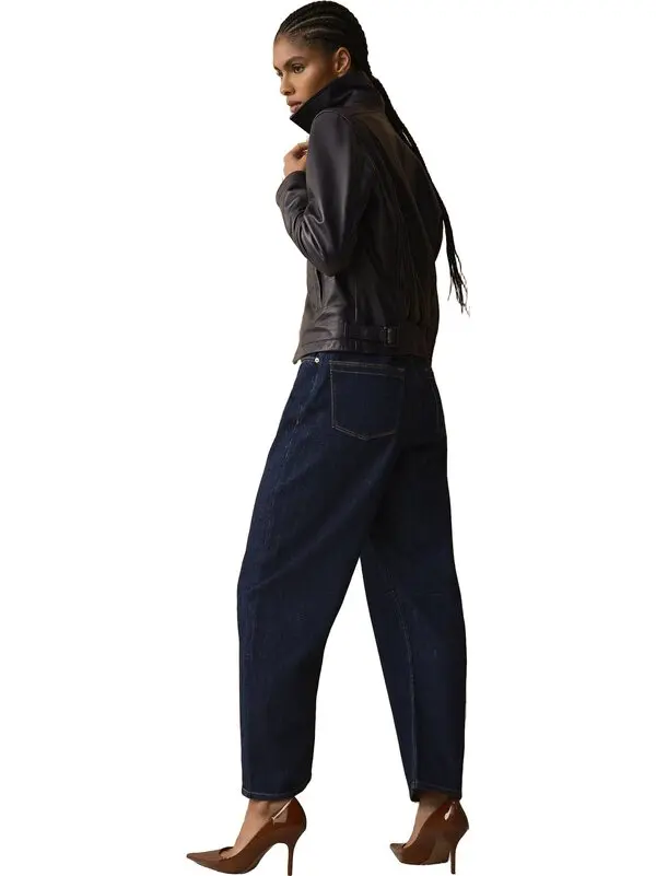 REISS Levitt Barrel-leg Jeans - Dark Blue