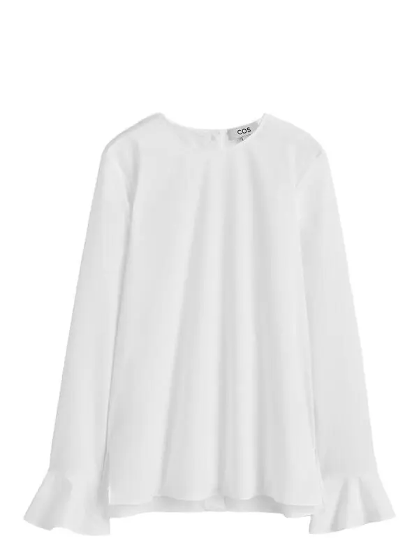 Cos Flared-cuff Cotton Poplin Blouse - White