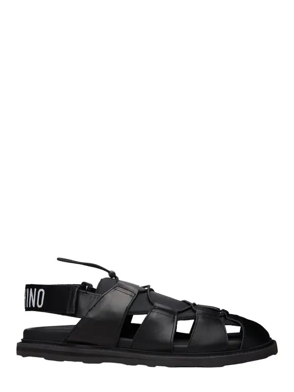 Moschino Sporty Sandals With Cutout Design - Black