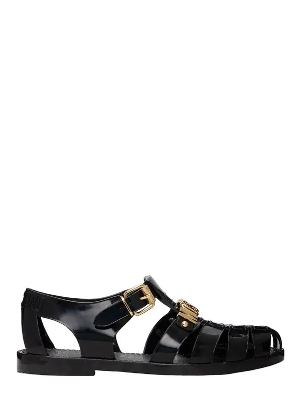Moschino Jelly Logo Sandals - Black