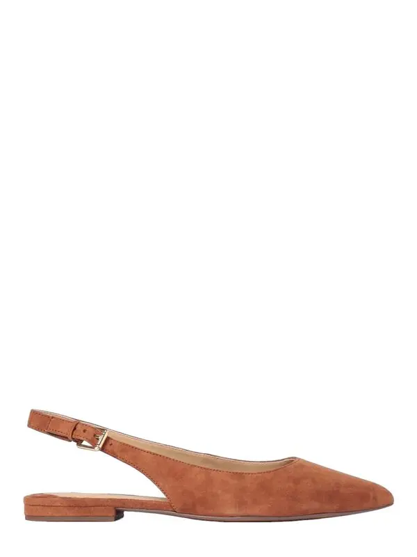 Ralph Lauren Suede Slingback Ballet Flats - Leather