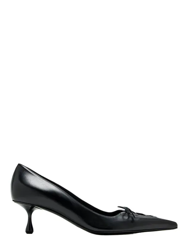 JIMMY CHOO Pointed Toe Lace-up High Heel Pumps - Black