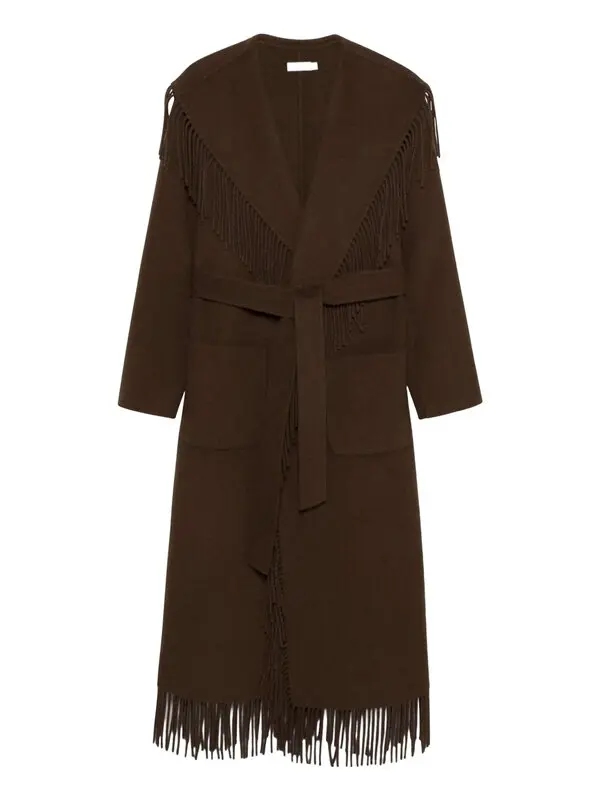 Simkhai Carrie Fringe Coat - Chocolate