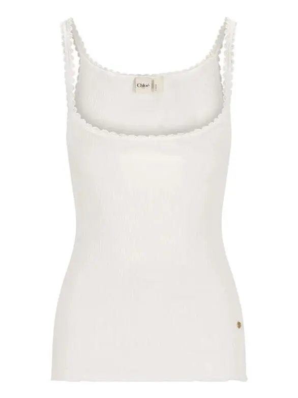 Chloé Fitted Tank Top - White