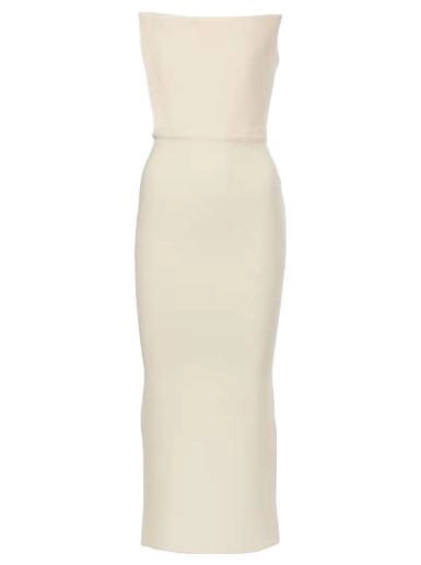 Alex Perry Crepe Midi Dress - Nude