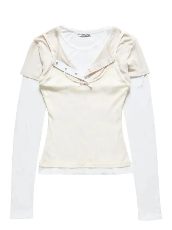 Acne Studios Layered Top With Bow Detail - White