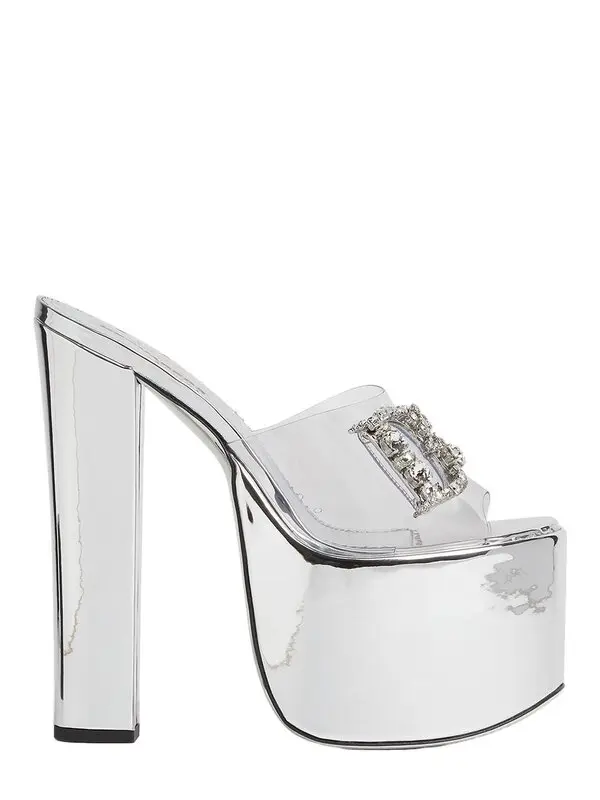 Dsquared2 Platform Mule With Embellished Logo Detail - Transparent