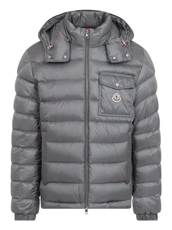 Moncler Down Jacket With Detachable Hood - Gray