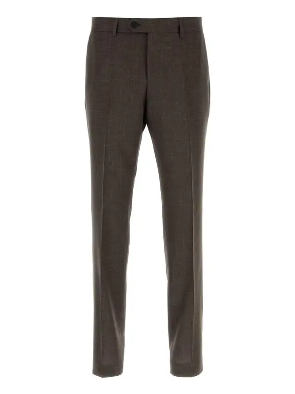 BOSS Dark Wool Blend Pant - Brown