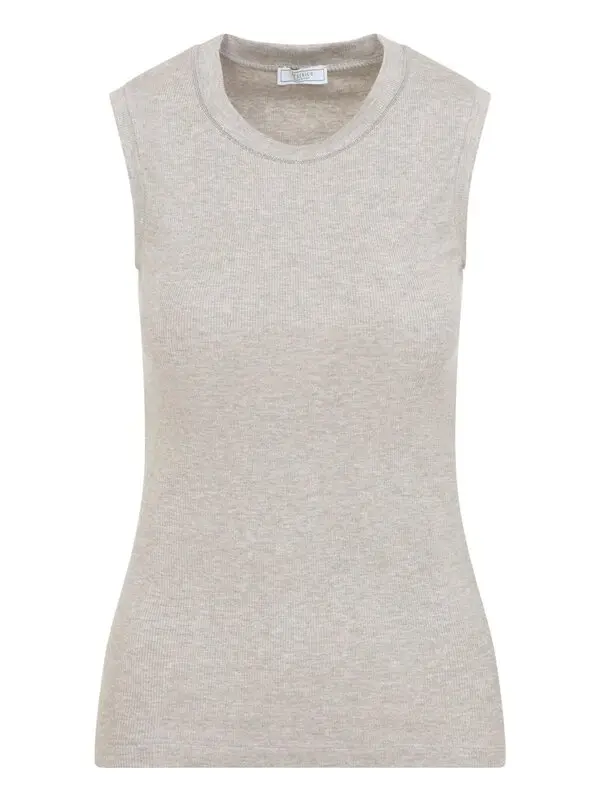 Peserico Lurex Ribbed Viscose Top - Brown