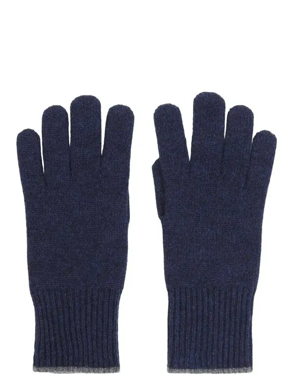 Brunello Cucinelli Ribbed Knit Gloves - Blue