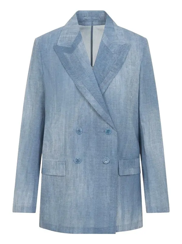ERMANO SCERVINO Ermanno Scervino Double-breasted Printed Blazer - Blue