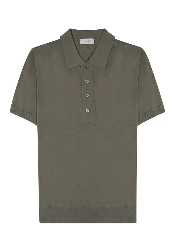 PAOLO PECORA MILANO Polo In Seta Misto Cotone - Grey