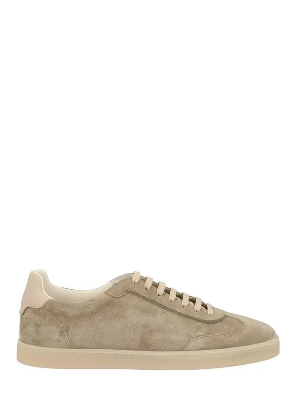 Brunello Cucinelli Suede Lace-up Sneakers - Beige