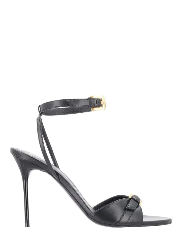 Balmain Anthem" Leather Sandals - Black