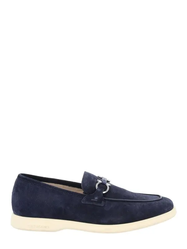 FERRAGAMO Gancini Ornament Loafers - Blue