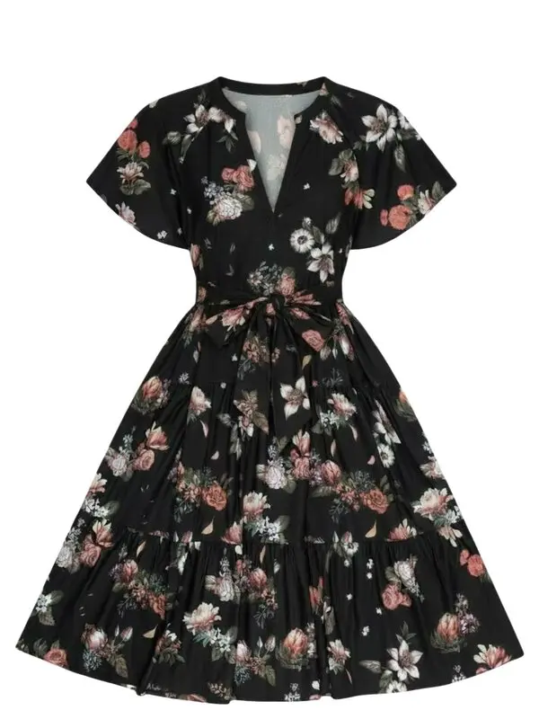 LINDSAY NICHOLAS NEW YORK Sarah Maxi Dress With Floral Print - Black