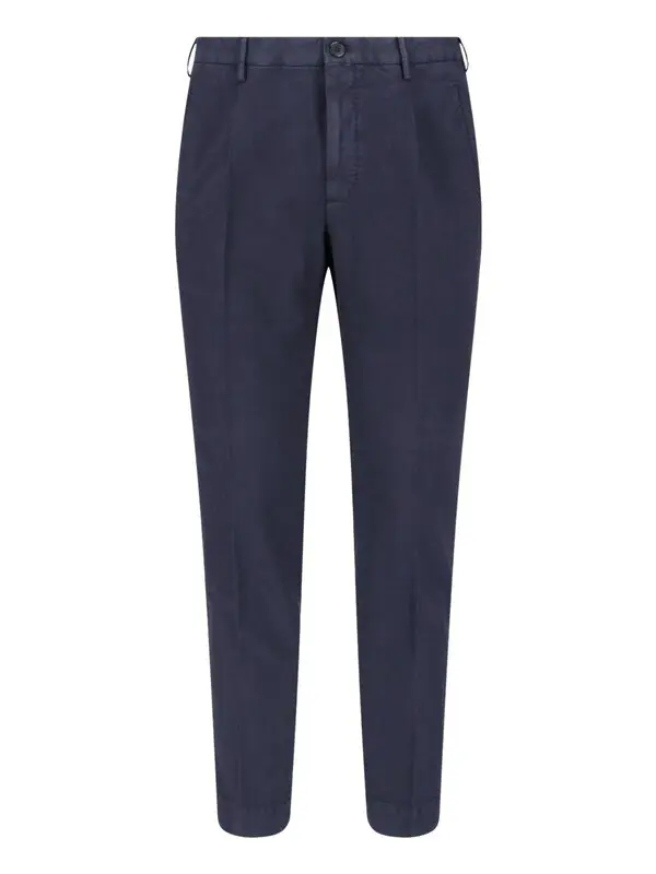 Incotex Tapered Cotton-elastane Trousers - Blue