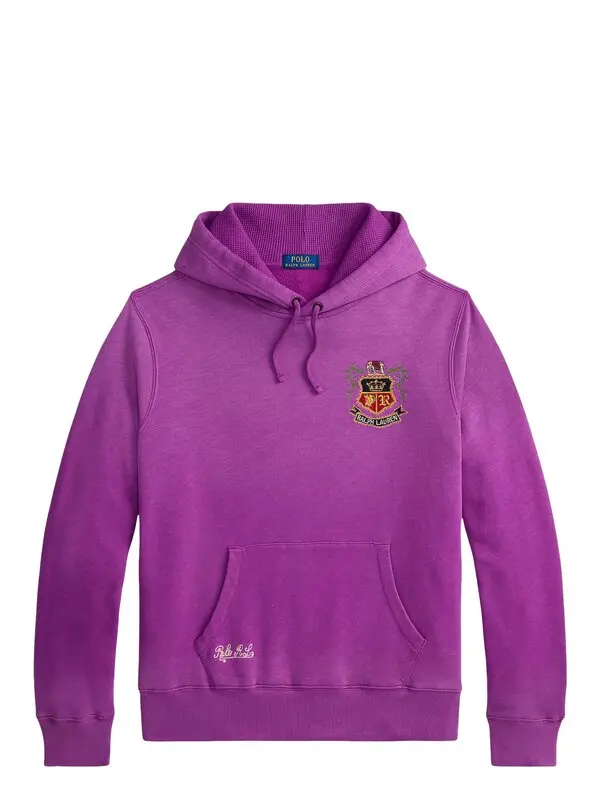 Ralph Lauren Embroidered Crest Pullover Hoodie - Violet