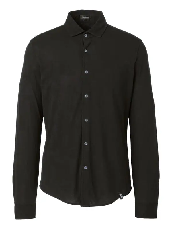 DRUMOHR Long Sleeve Button-up Shirt - Black
