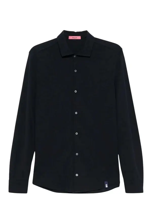 DRUMOHR Long Sleeve Button-up Shirt - Navy