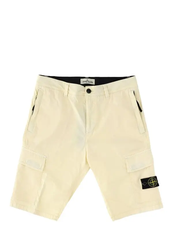 Stone Island Boys' Cargo Bermuda Shorts - White