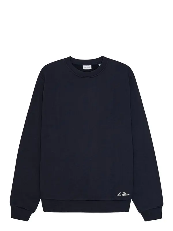 LES DEUX Crewneck Sweatshirt With Ribbed Cuffs And Hem - Navy