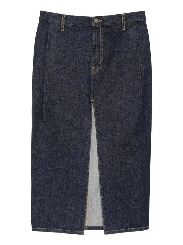 Khaite Cotton Belt Loops Skirt With Four Pockets - Blu