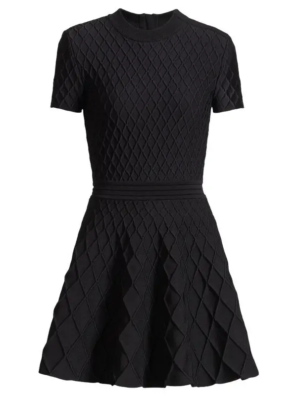 Balmain Flared Mini Dress - Black