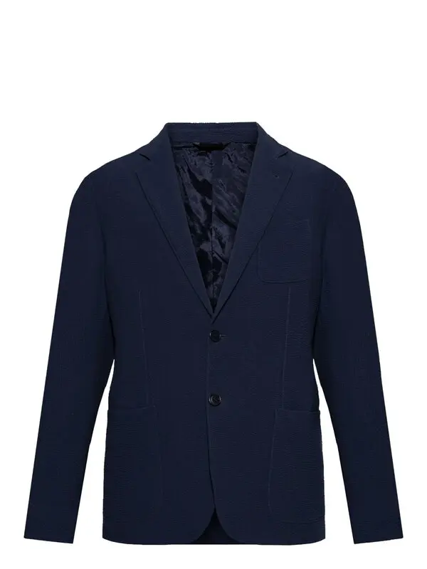 Giorgio Armani Tailored Wool Blend Blazer - Navy