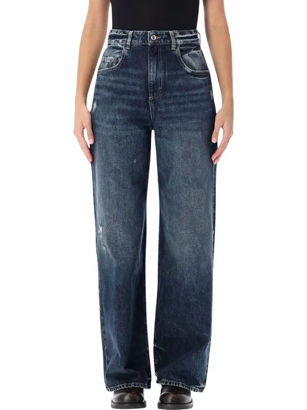 ICON DENIM LOS ANGELES High-rise Wide-leg Jeans - Mid Blue