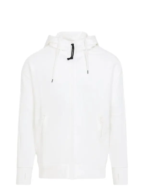 C.P. COMPANY Diagonal Raised Fleece Goggle Sweatshirt - White