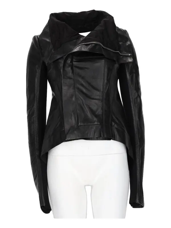 Rick Owens Leather Moto Jacket - Black