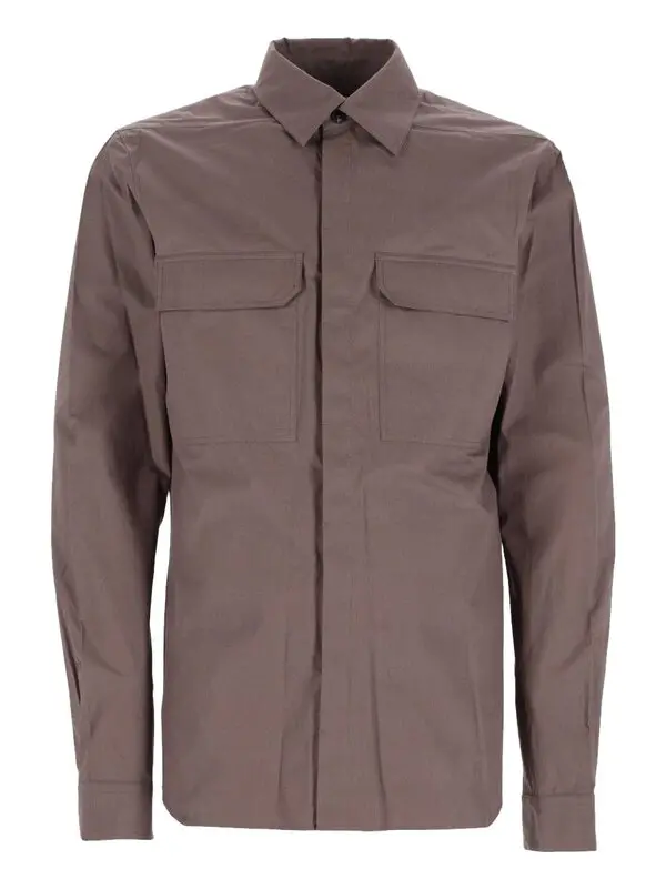 Rick Owens Inspired Long Sleeve Shirt For - Brown