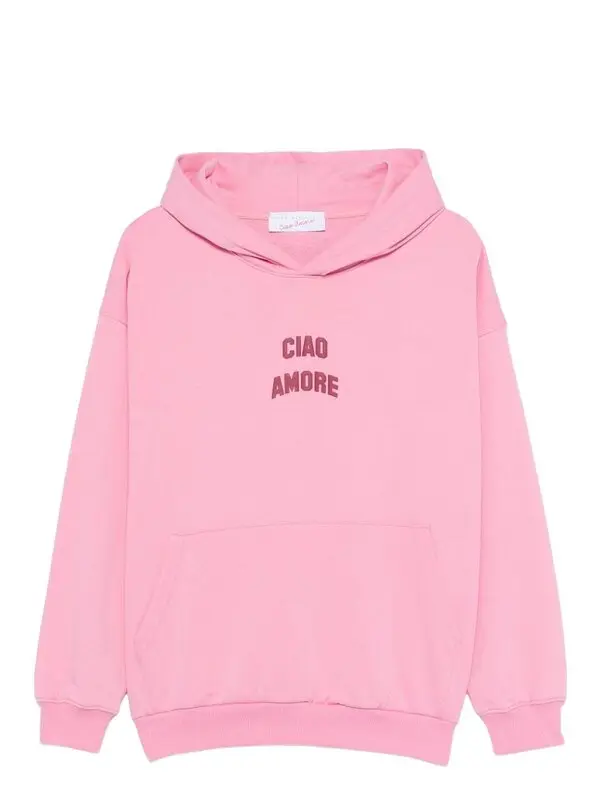 Giada Benincasa Ciao Amore" Graphic Hooded Sweatshirt - Pink