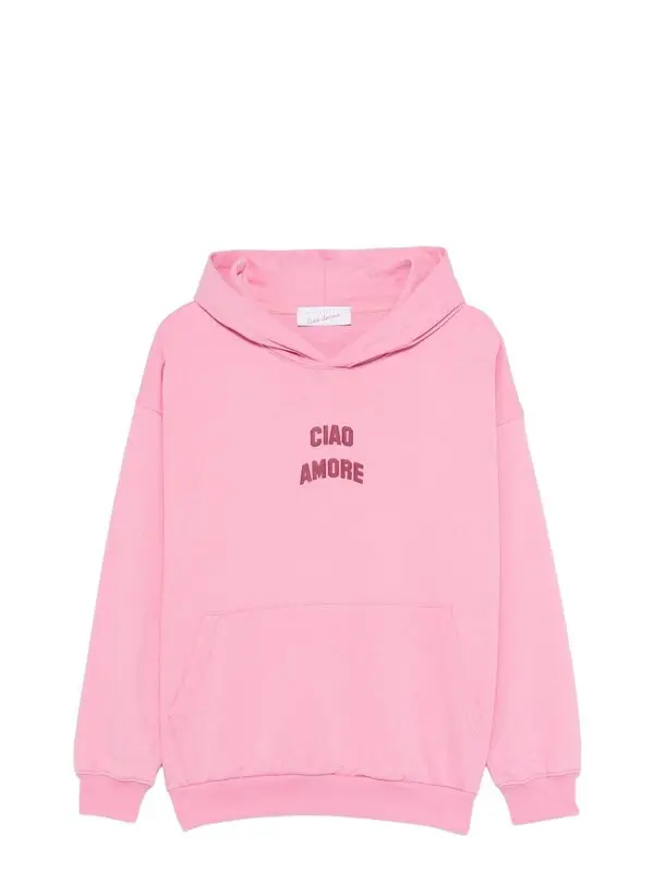 Giada Benincasa Ciao Amore" Graphic Hooded Sweatshirt - Pink