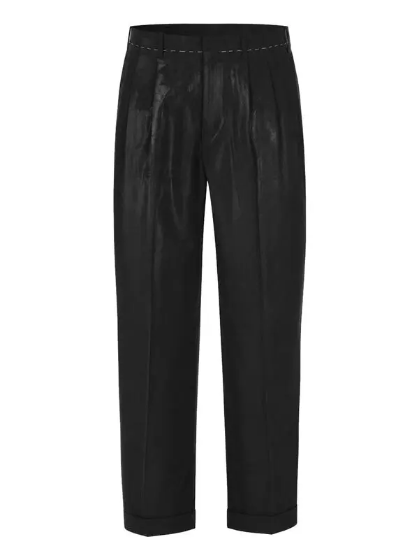 MAISON MARGIELA 100% Virgin Wool Tailored Trousers - Black