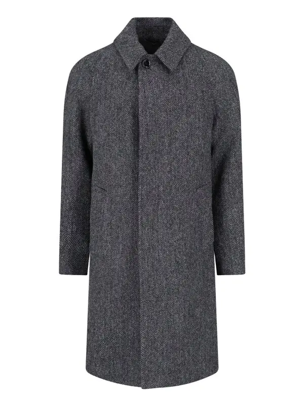 LARDINI Double Breasted Tailored Overcoat - Grey