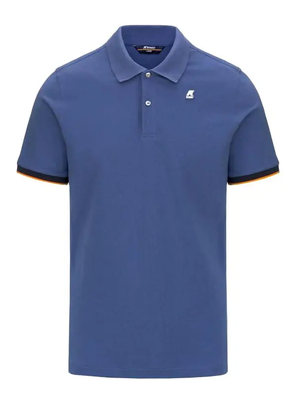K-WAY Short-sleeve Polo Shirt With Contrast Trim - Navy