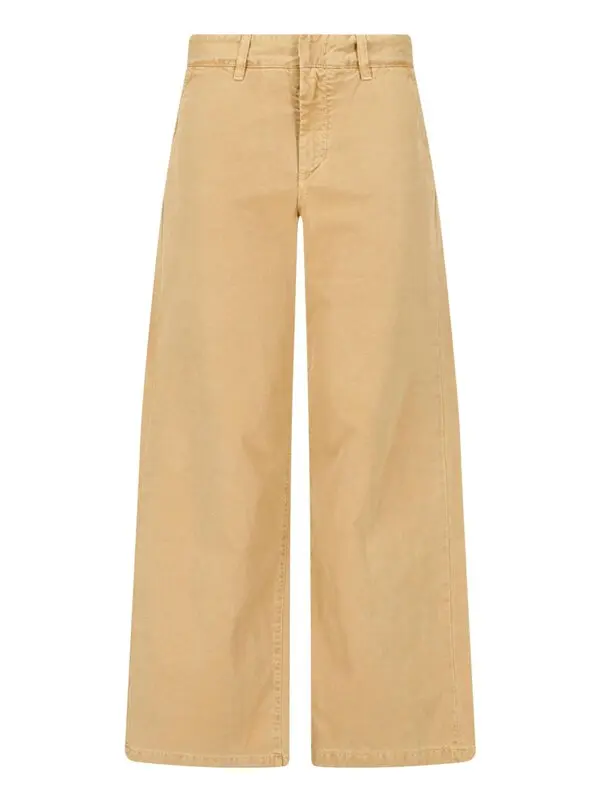 JEANERICA 100% Cotton Wide-leg Jeans - Beige