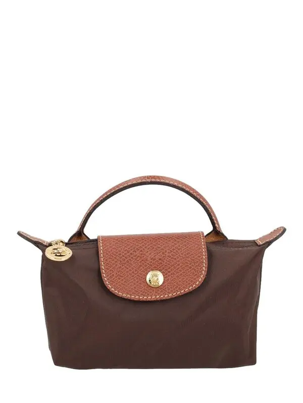 Longchamp Fold-over Top Handle Mini Tote Bag - Brown