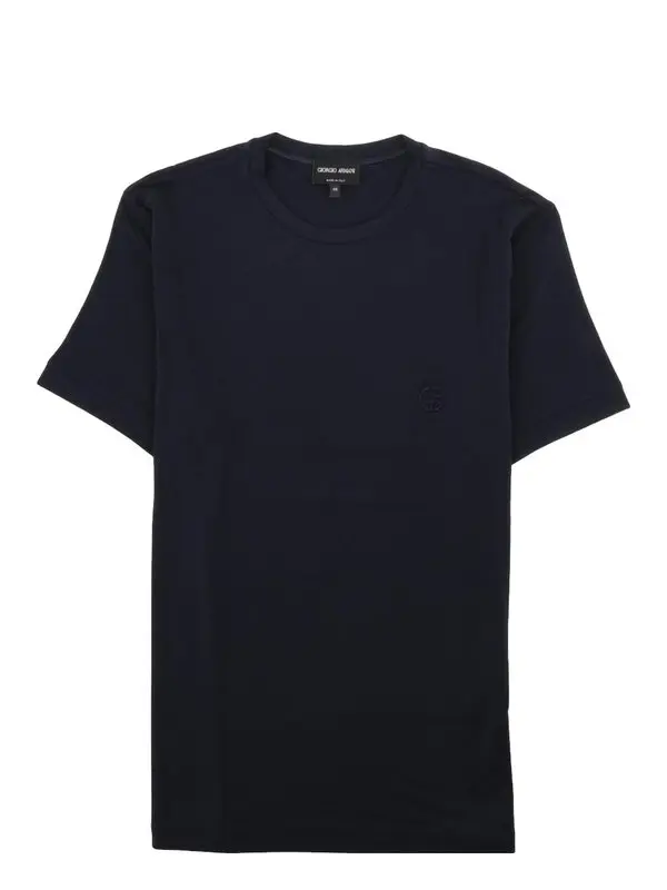 Giorgio Armani S Stretch Viscose T-shirt Made In Italy - Blue