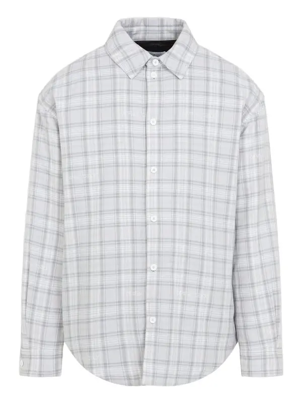Off-White Check Flannel Padded Overshirt - Grey